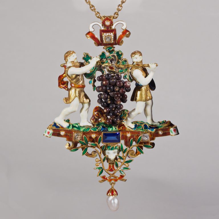 Gold, Enamel and Gem Set Pendant in the Renaissance Taste By Lucien ...